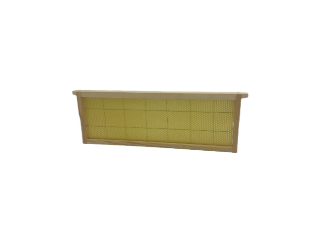 Assembled Wood Frame with Beeswax Foundation- Deep – Home Grown Bee | Vancouver Island Beekeeping